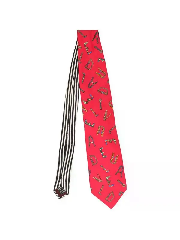 Versace Graphic-print Tie - Red