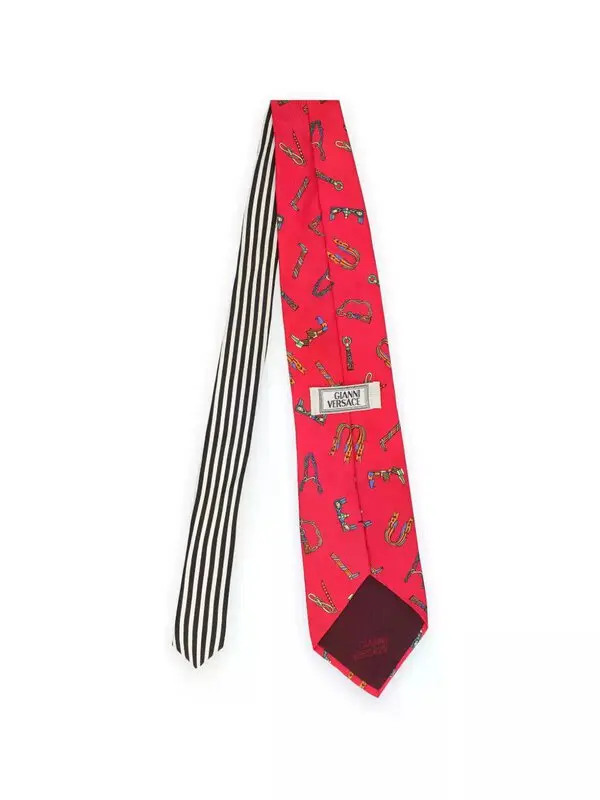 Versace Graphic-print Tie - Red