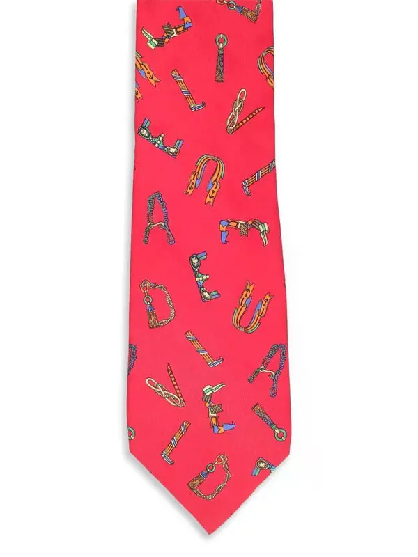 Versace Graphic-print Tie - Red