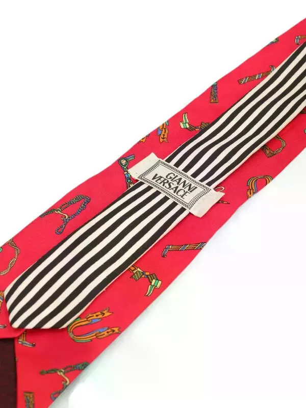 Versace Graphic-print Tie - Red