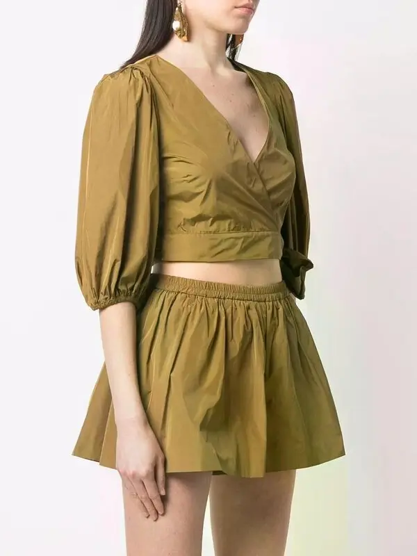 Red Valentino Wrap Cropped Blouse