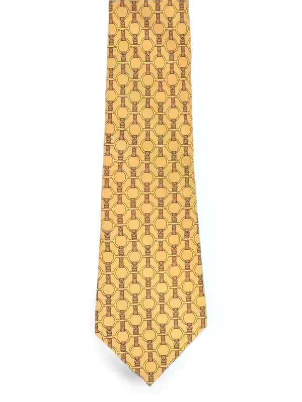Hermès Geometric-print Tie - Yellow