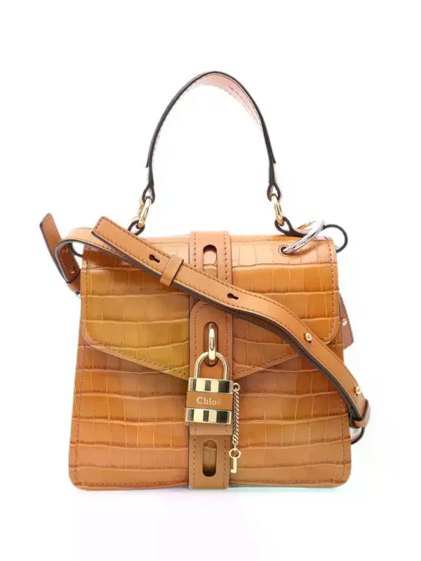 Chloé 2010s Aby Croc-embossed Handbag