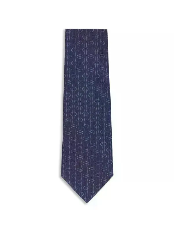 Hermès Pattern Silk Necktie - Blue