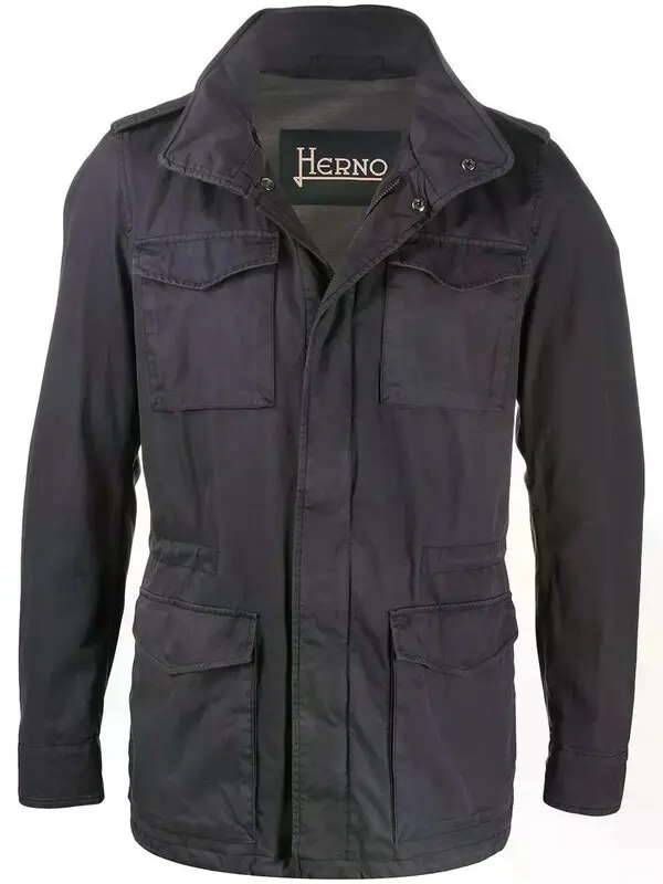 Herno Cargo-pocket Military Jacket - Blue