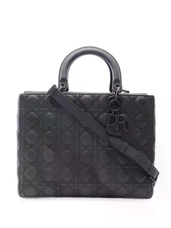 Dior 2010s Lady Cannage Tote Bag - Black