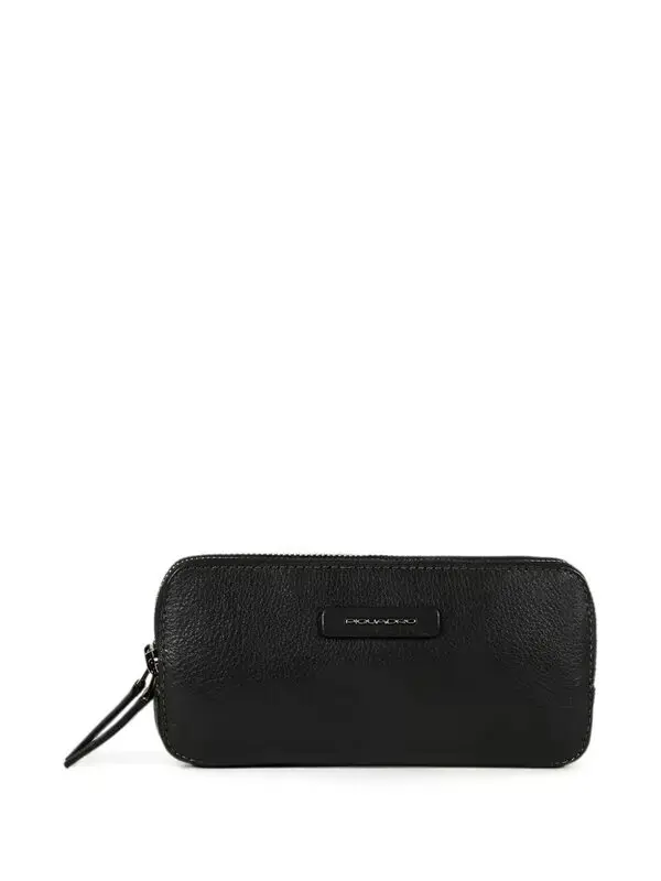 PIQUADRO Pebbled Logo-plaque Clutch Bag