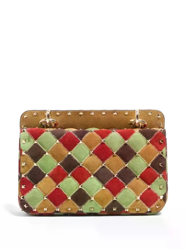 Valentino Garavani Rockstud Spike Small Patchwork Suede Bag