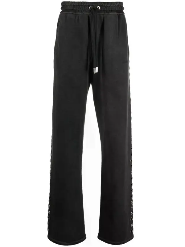 Off-White Eyelet-embellished Track Pants - Black