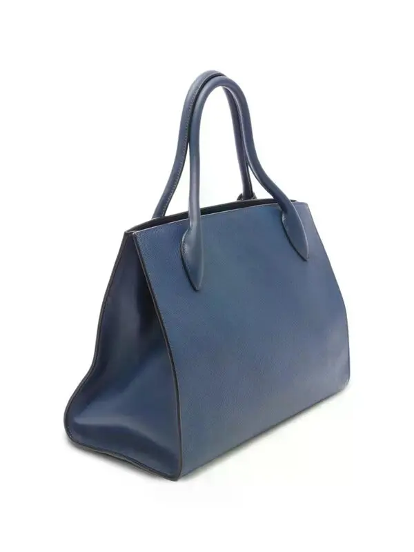 Prada 2010s Saffiano Cuir Monochrome Handbag - Blue