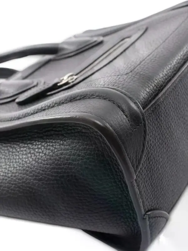 Celine 2000s Luggage Nano Two-way Leather Handbag - Black