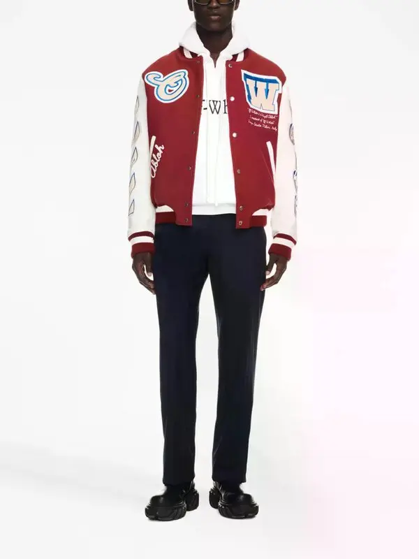 Off-White Lea Appliqué Varsity Jacket