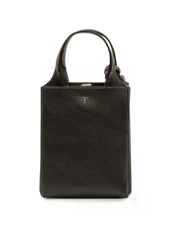 TOD'S Logo-pendant Grained-leather Tote Bag