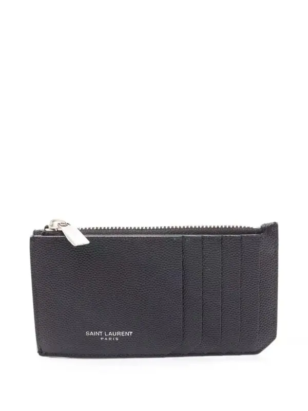 Saint Laurent 2020s Fragment Zip-pouch Card Case - Black