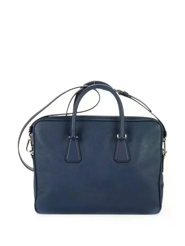 Prada Saffiano-leather Briefcase - Blue