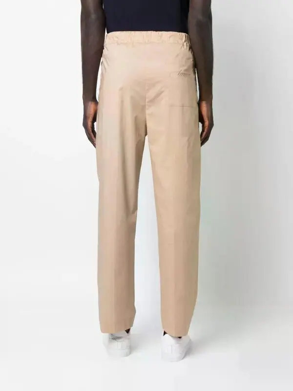 LANEUS Taupe Stretch-cotton Tapered Trousers