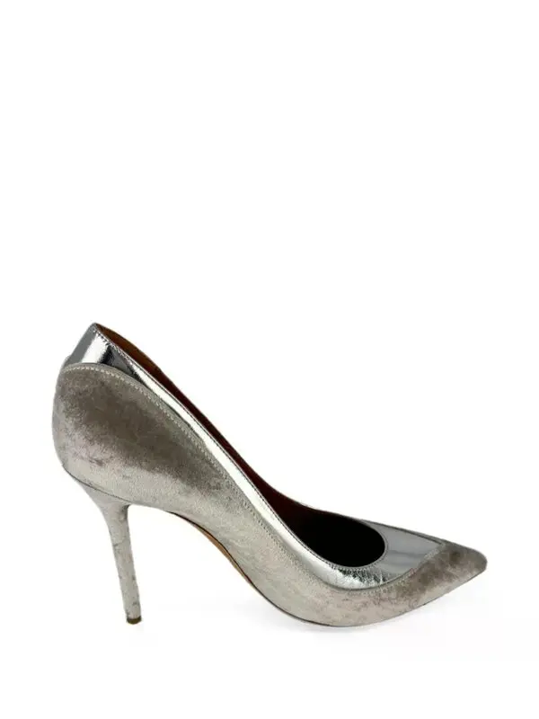 MALONE SOULIERS Pointed-toe Velvet Pumps - Grey