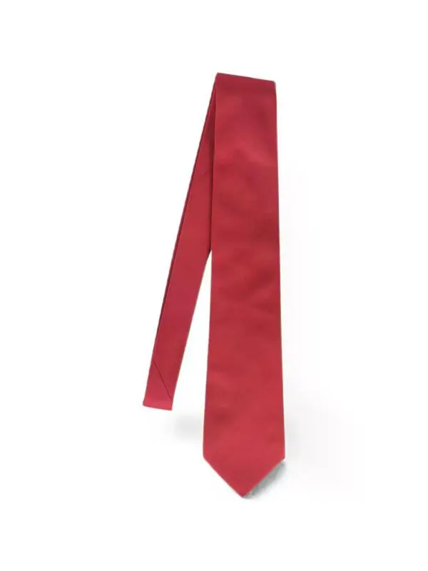 Prada Pointed-tip Silk Tie - Red