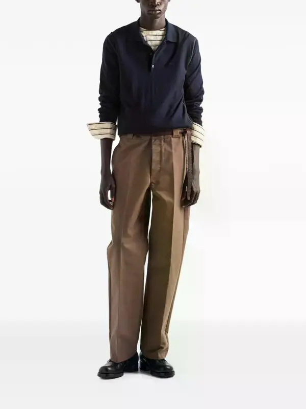 Prada Long-sleeved Wool Polo Sweater