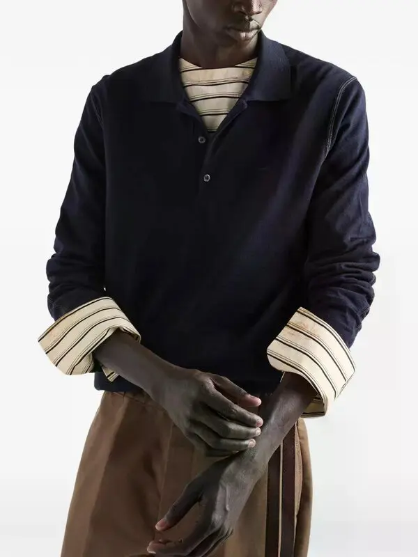 Prada Long-sleeved Wool Polo Sweater
