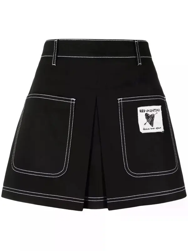 Red Valentino Logo-patch Skort - Black