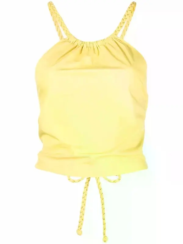 Red Valentino Lace-up Halterneck Top - Yellow
