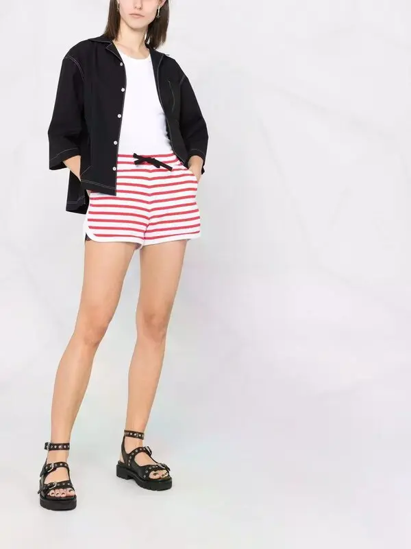 Red Valentino Drawstring-waist Striped Shorts