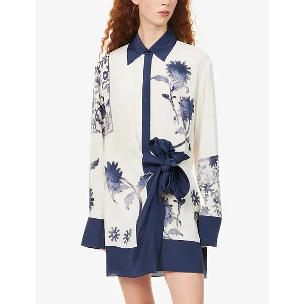SIR. Phillipa Silk-blend Shirt Dress