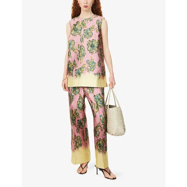 ALEMAIS Faye Floral Satin Tunic Top - Multi