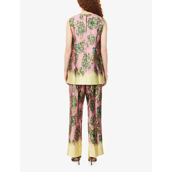 ALEMAIS Faye Floral Satin Tunic Top - Multi