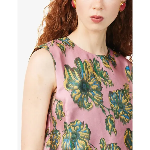 ALEMAIS Faye Floral Satin Tunic Top - Multi
