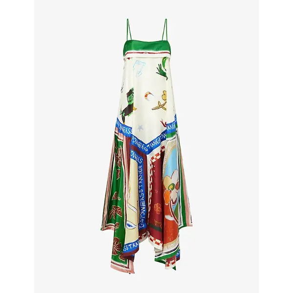 ALEMAIS Tangible Love Silk Midi Dress - Multi