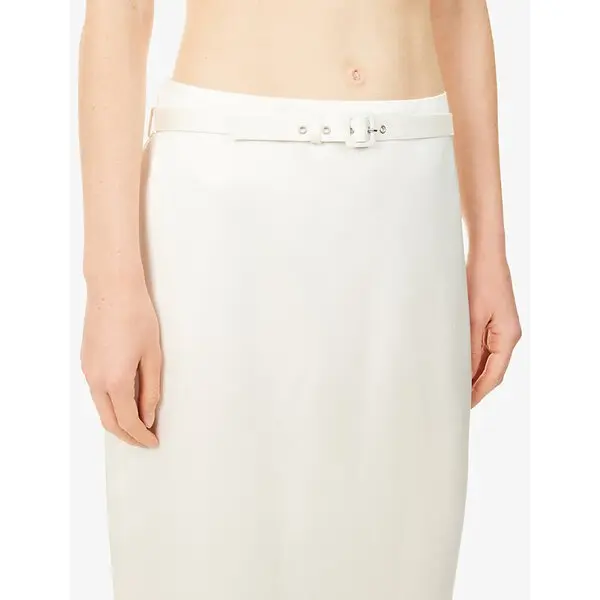 Anna October Aletta Pencil Satin Midi Skirt