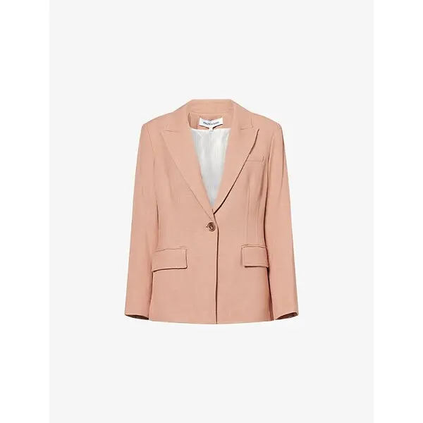 Veronica Beard Isaac Dickey Single-breasted Woven Jacket - Chai