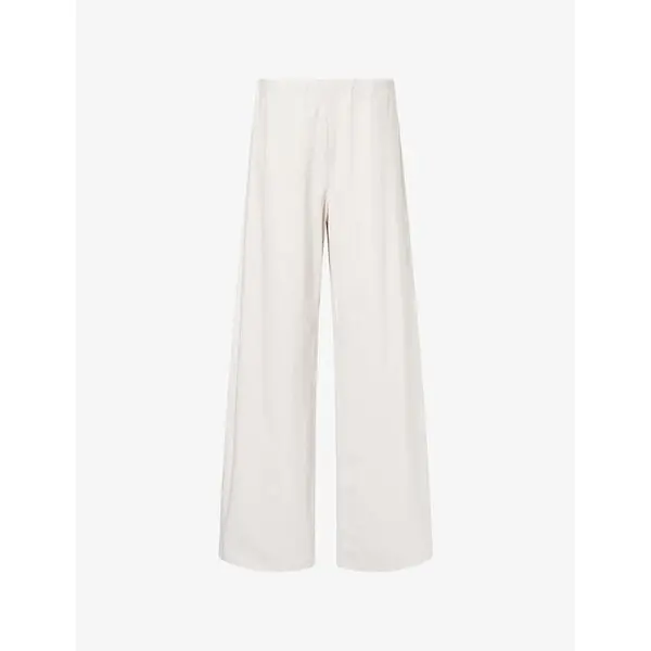 Vince Colette Wide-leg Cotton Trousers - Oyster