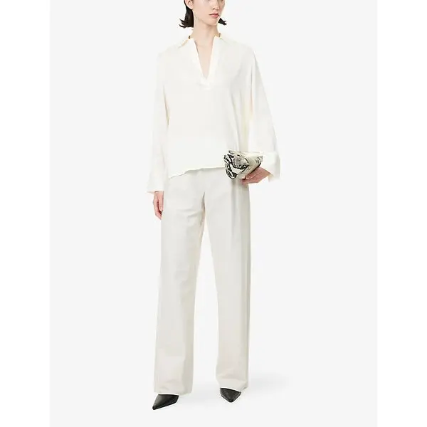 Vince Colette Wide-leg Cotton Trousers
