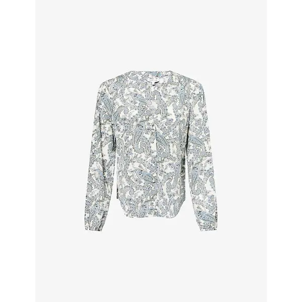 Veronica Beard Farah Paisley-print Silk-blend Blouse - Ecru Multi
