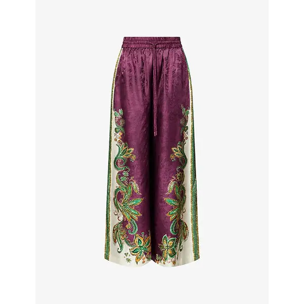 ALEMAIS Ruthie Printed Jacquard Silk-blend Trousers - Multi