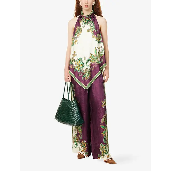 ALEMAIS Ruthie Printed Jacquard Silk-blend Trousers - Multi