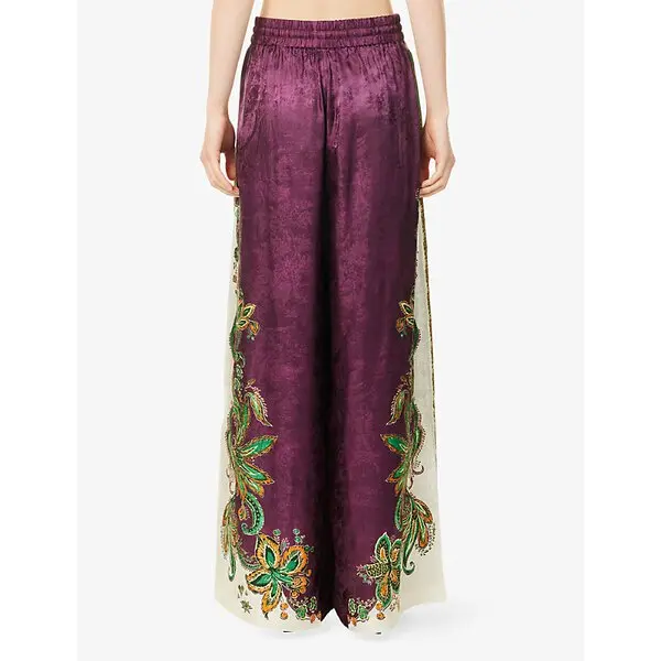 ALEMAIS Ruthie Printed Jacquard Silk-blend Trousers - Multi