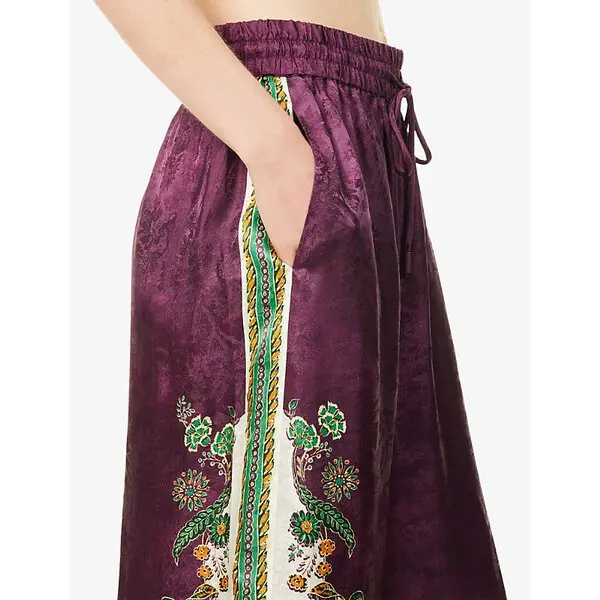ALEMAIS Ruthie Printed Jacquard Silk-blend Trousers - Multi
