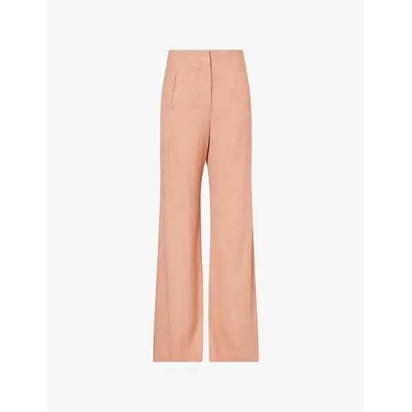 Veronica Beard Jude Wide-leg Woven Trousers - Chai