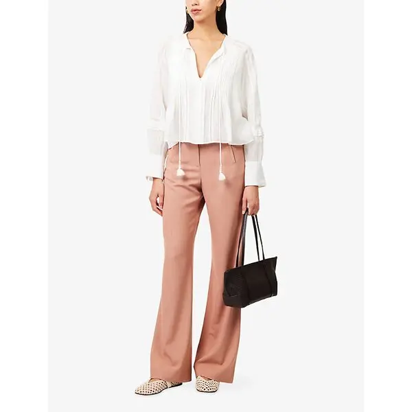 Veronica Beard Jude Wide-leg Woven Trousers