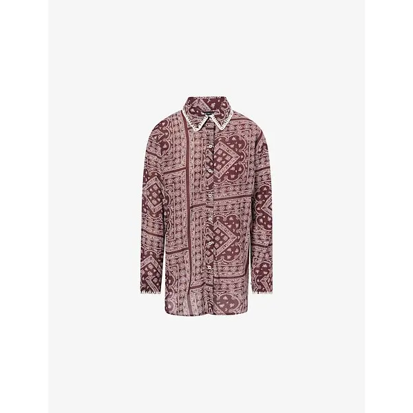 Veronica Beard Lloyd Printed Cotton-blend Shirt - Raisin/dove