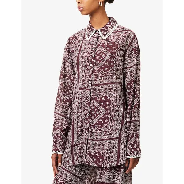 Veronica Beard Lloyd Printed Cotton-blend Shirt