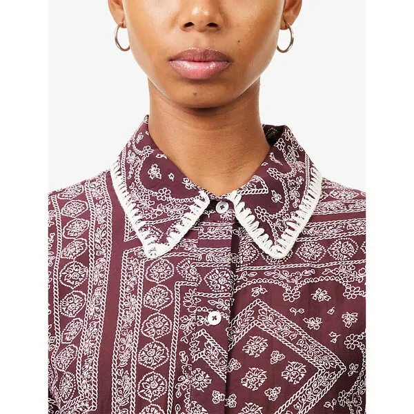 Veronica Beard Lloyd Printed Cotton-blend Shirt