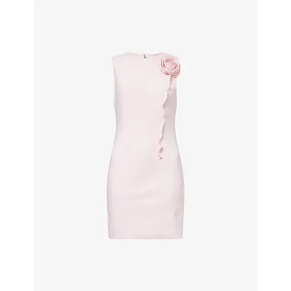 ROTATE BY BIRGER CHRISTENSEN Flower Sleeveless Crepe Mini Dress - Pink