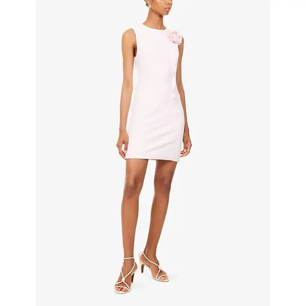 ROTATE BY BIRGER CHRISTENSEN Flower Sleeveless Crepe Mini Dress
