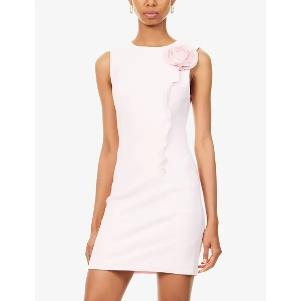 ROTATE BY BIRGER CHRISTENSEN Flower Sleeveless Crepe Mini Dress