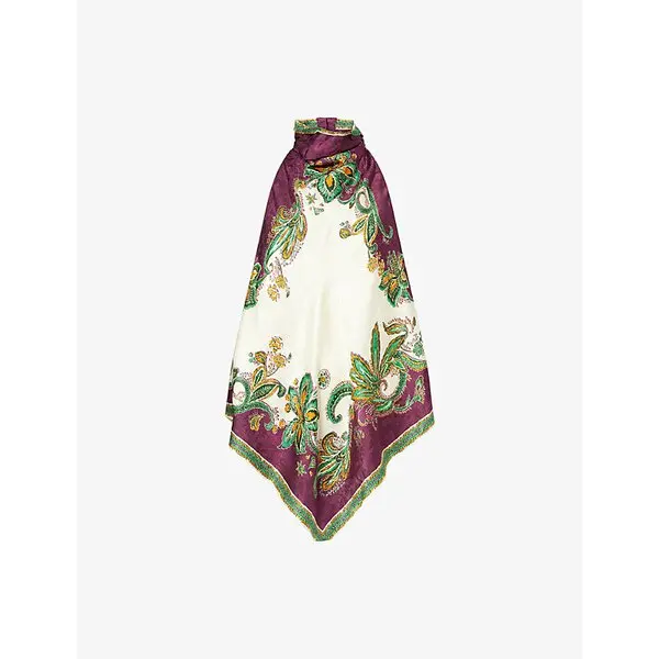 ALEMAIS Ruthie Halter Silk-blend Top - Multi